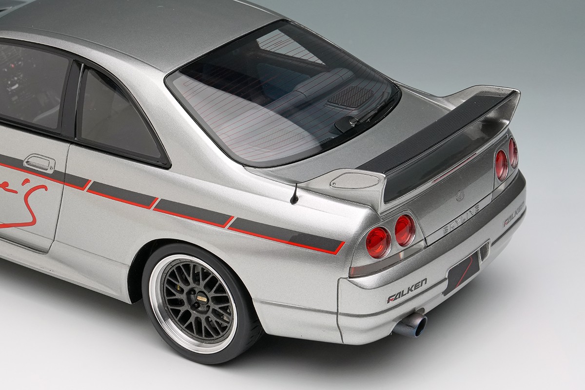 Mine's Skyline GT-R BCNR33 (Sonic Silver) 1/18 Make Up Eidolon EML179A